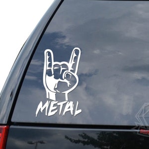 Metal Rock Devil Horns Hand Sign Sticker Decal for Car Truck Motorcycle ...