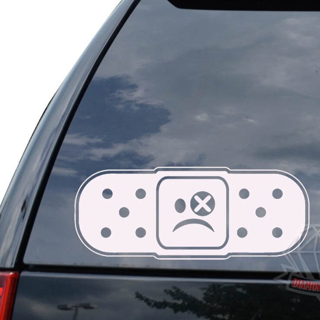 Band-aid Ouch Dent Smiley JDM Japanese Motorsports Racing Sticker Decal for Car Truck Motorcycle ...