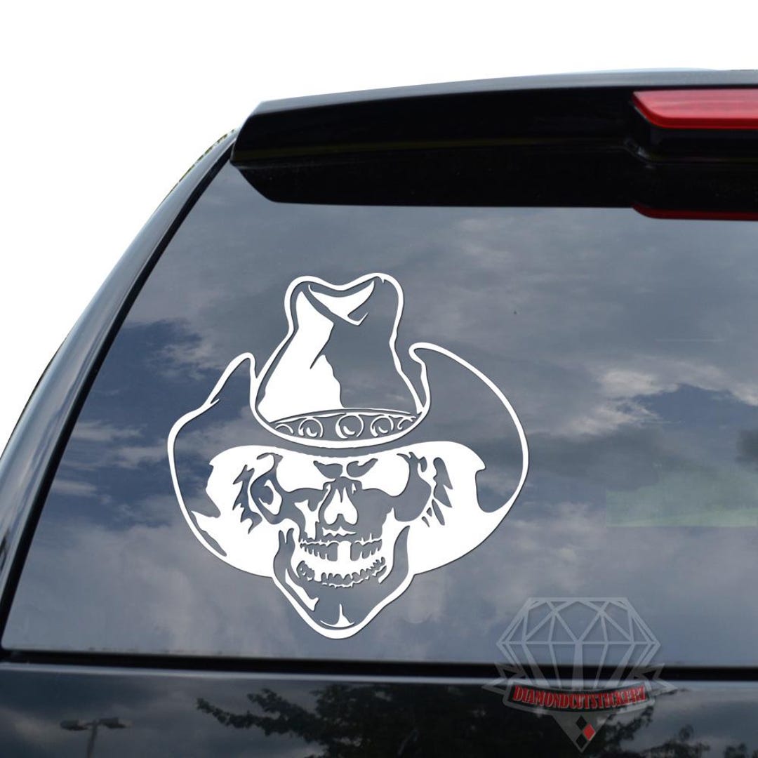 Cowboy Death Skull Bone Farm Ranch Sticker Decal for Car Truck ...