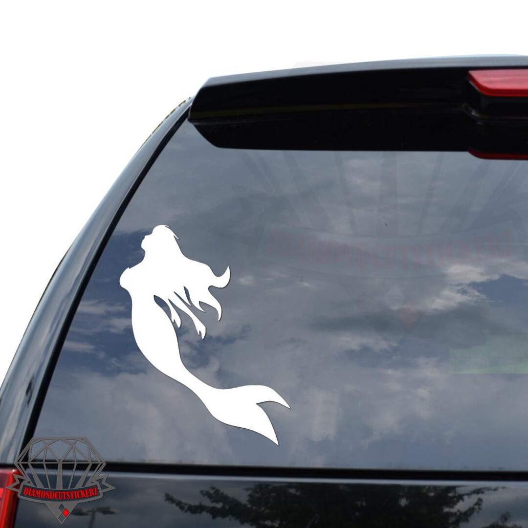 Mermaid Girl Swimming Fish Sea Ocean Sticker Decal for Car Truck ...