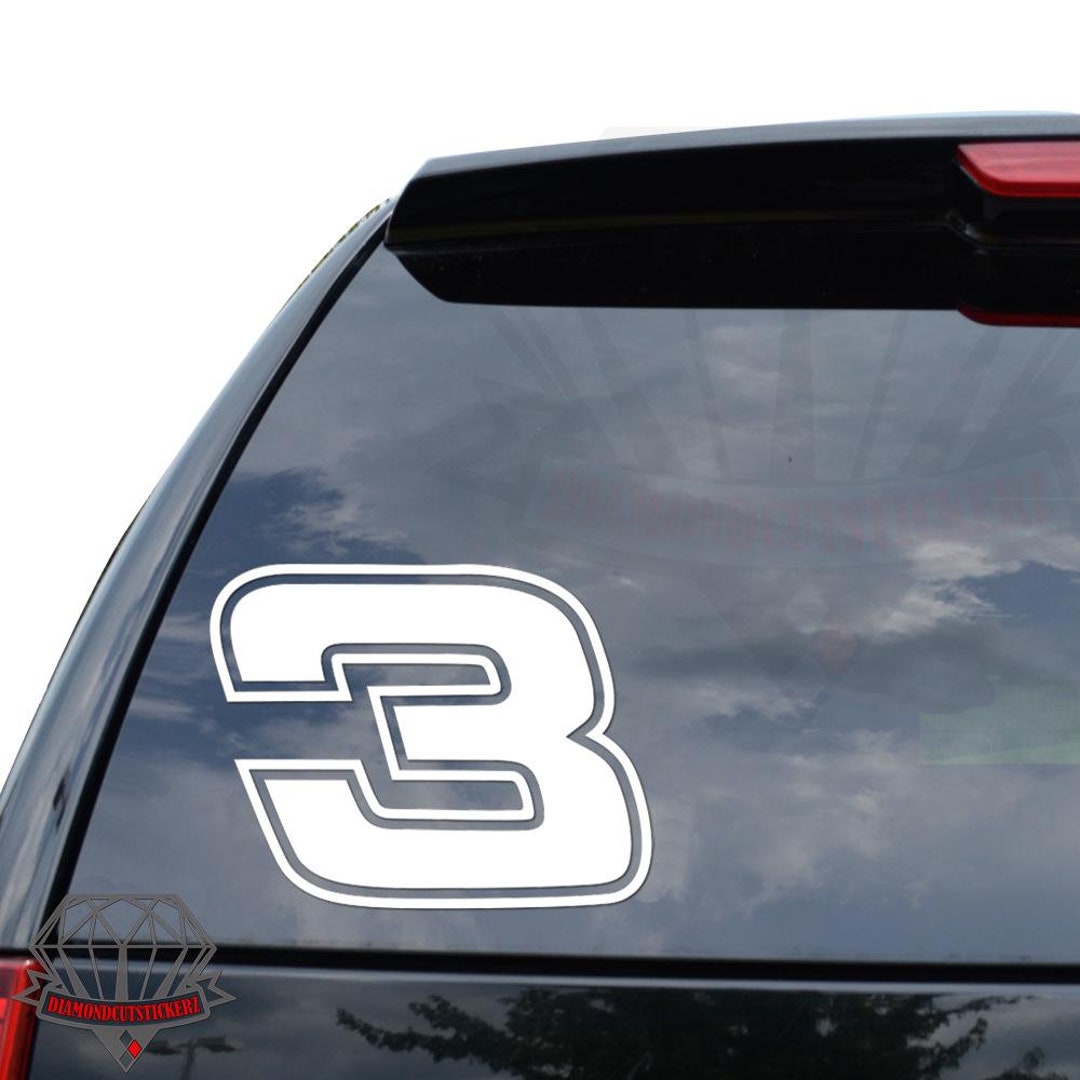 Racing Number 3 Race Racing Motorsports Rally Race Track Sticker Decal ...