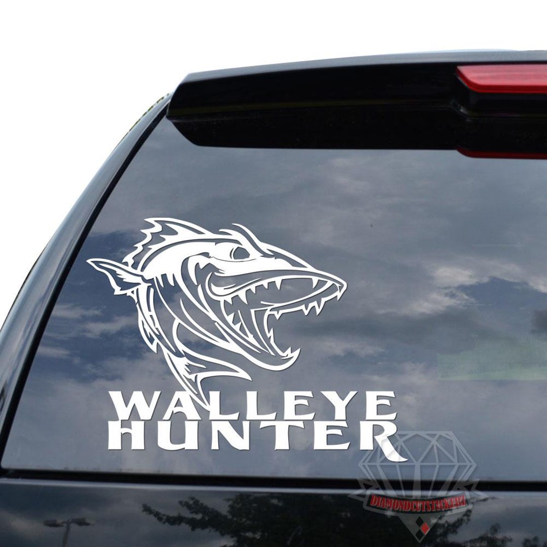 Walleye Hunter Fish Fishing Fisherman Sportsma Sticker Decal for Car ...