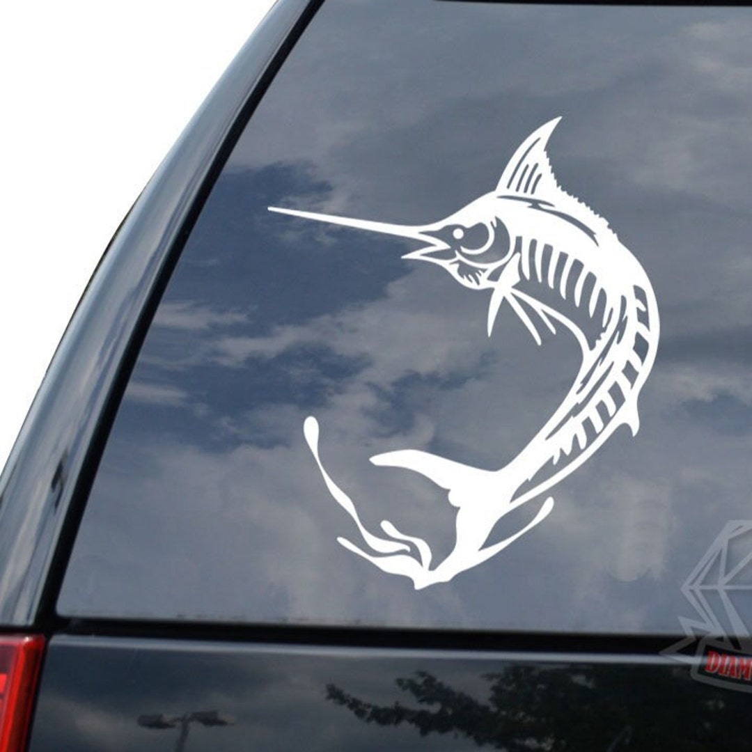 Marlin Fish Fishing Ocean Sea Boat Sportsman Sticker Decal for Car ...