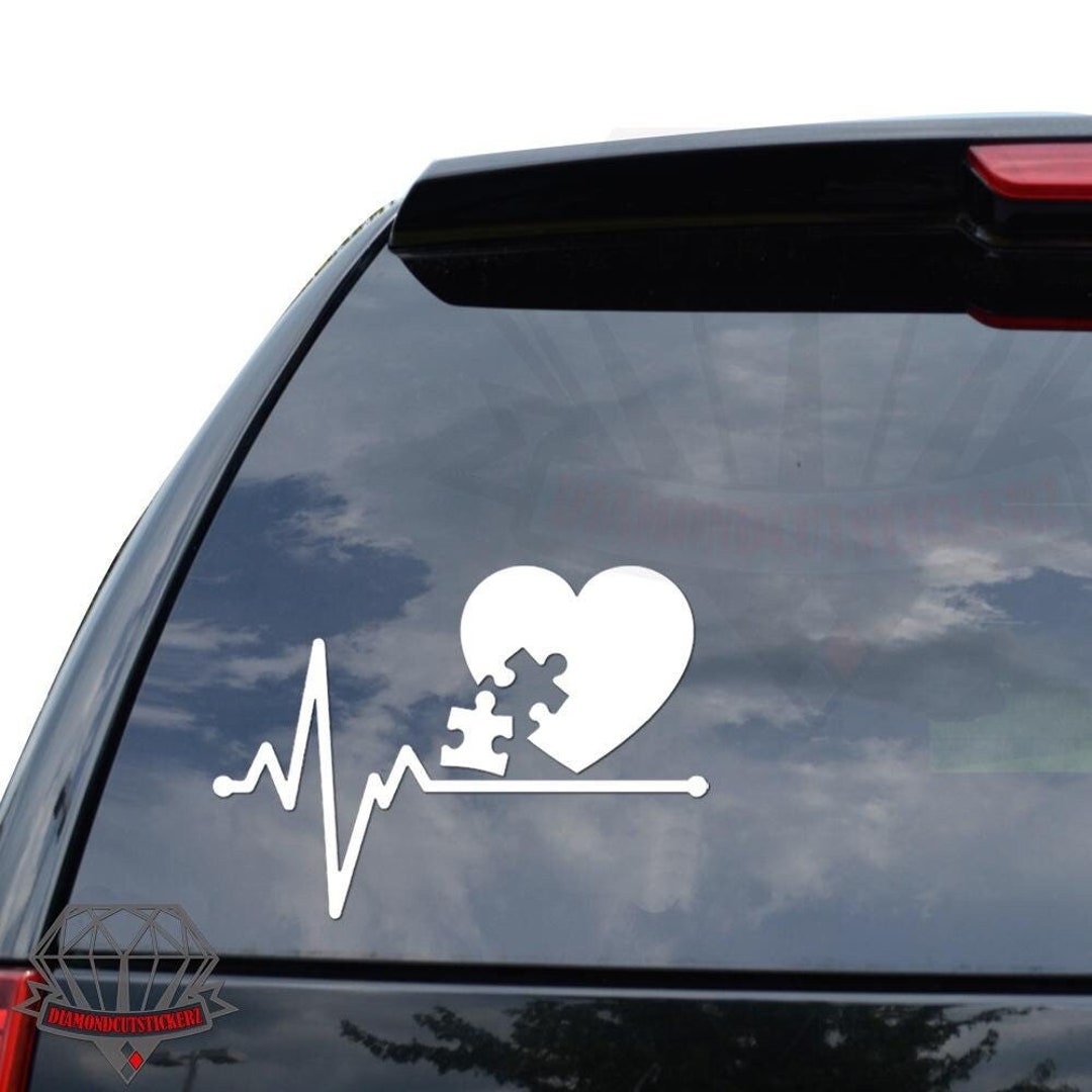 Love Heartbeat Lifeline Heart Autism Autistic Sticker Decal for Car ...