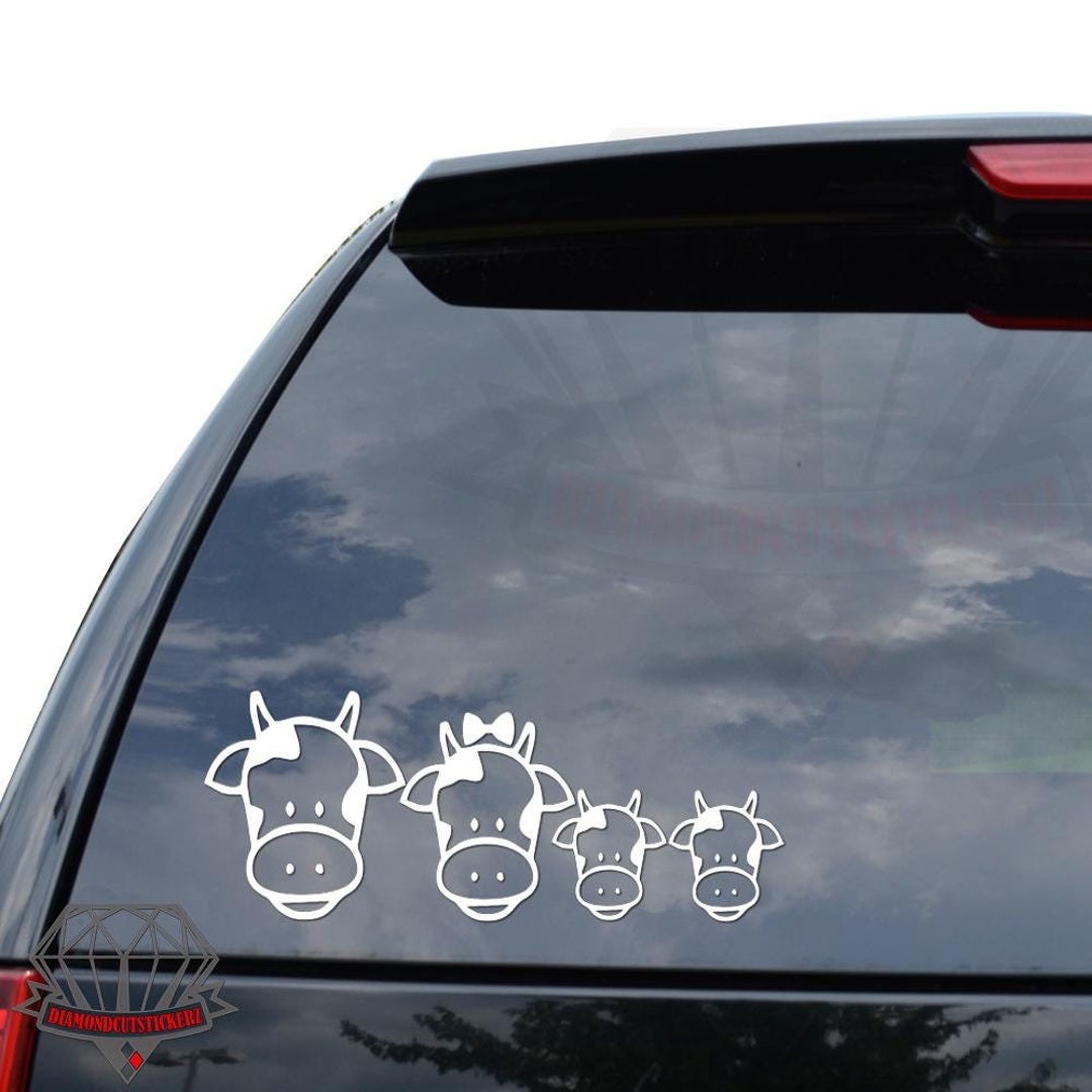 Cow Family Stick Figure Sticker Decal for Car Truck Motorcycle Window ...