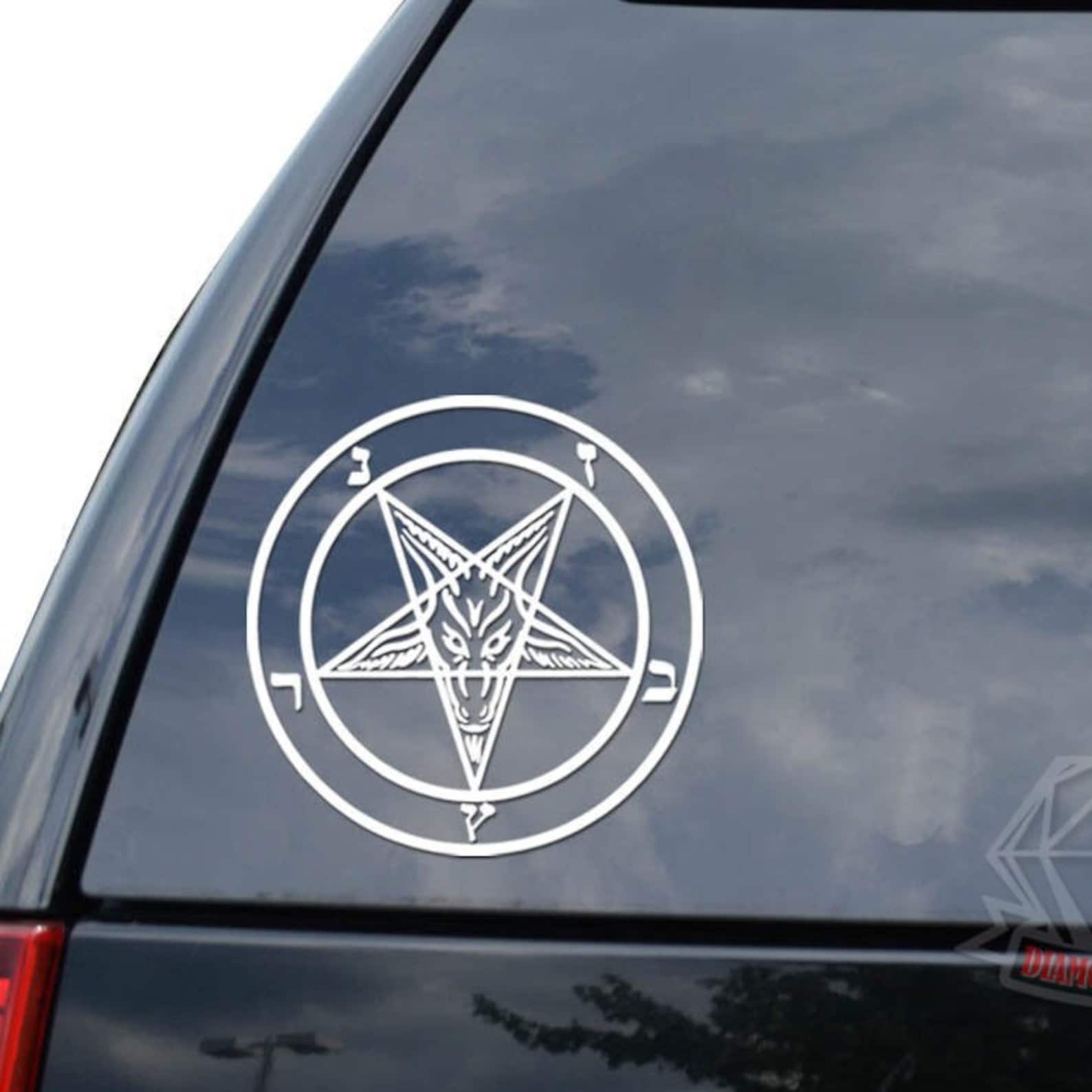 Baphomet Sabbatic Goat Pentagram Satan Pagan Sticker Decal for Car ...