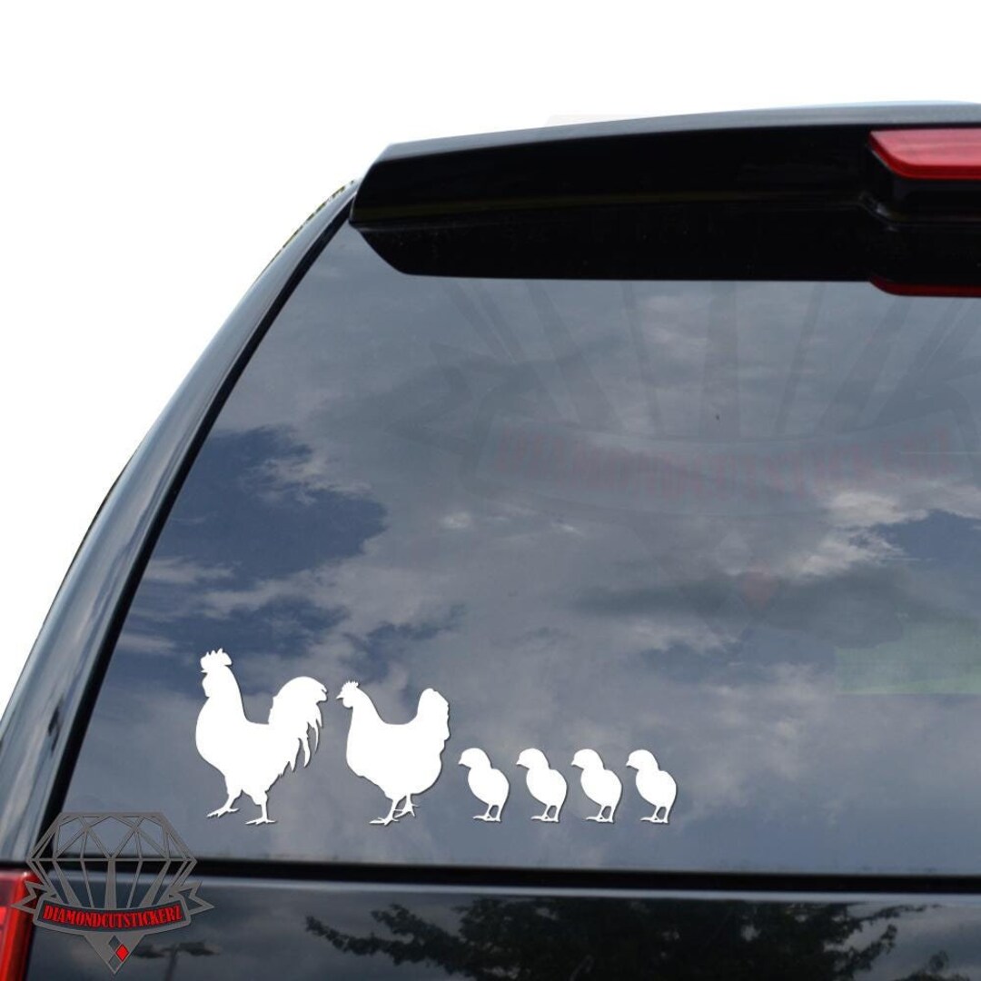 Chicken Family Rooster Hen Baby Chicks Farm Farmer Sticker Decal for ...