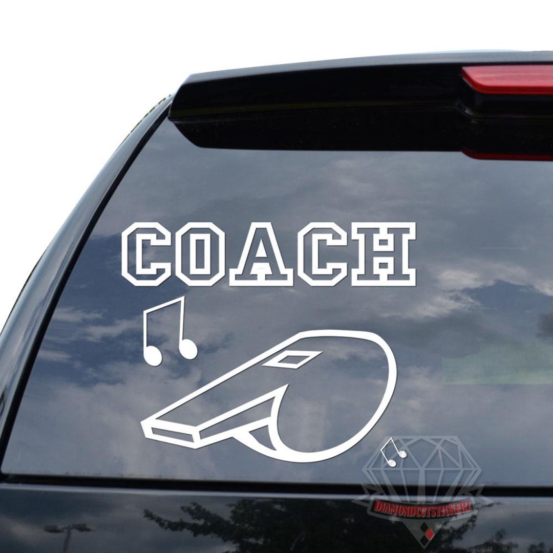 Coach Whistle Coaching High School College Sport Sticker Decal for Car ...