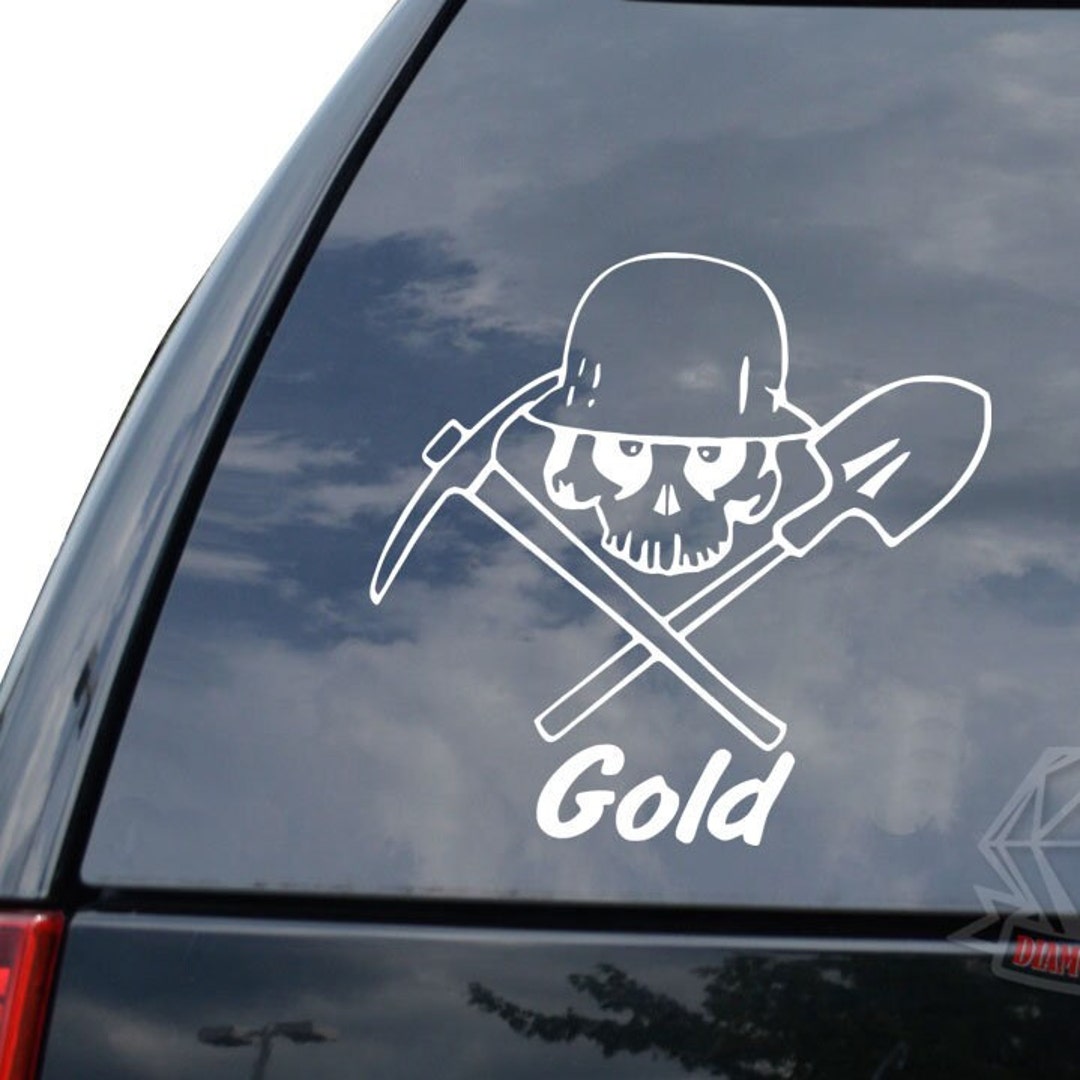 Gold Miner Prospector Death Skull Shovel Hammer Pick Sticker Decal for ...