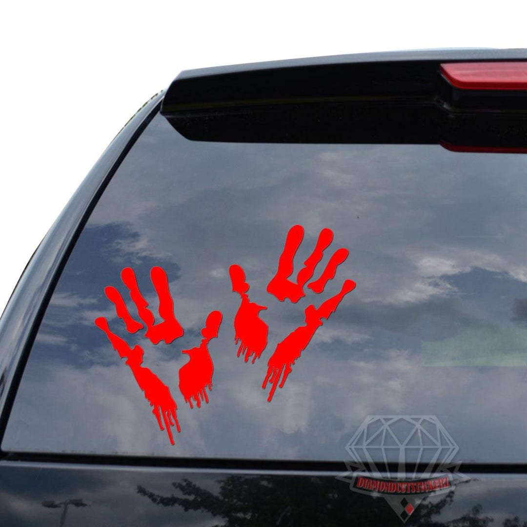Bloody Handprints Hands Blood Murder Mystery Sticker Decal for Car ...