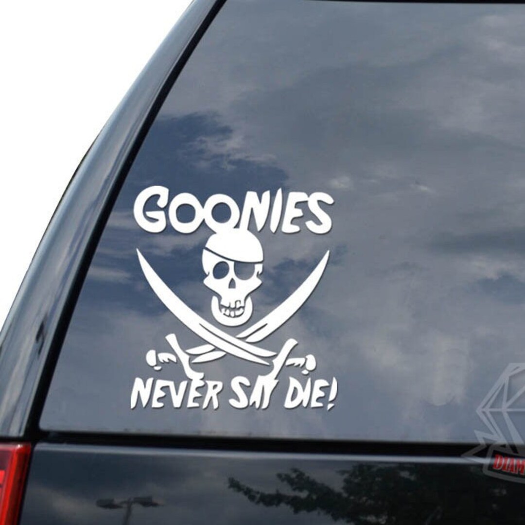 Goonies Never Say Die Pirate Skull Swords Sticker Decal for Car Truck ...