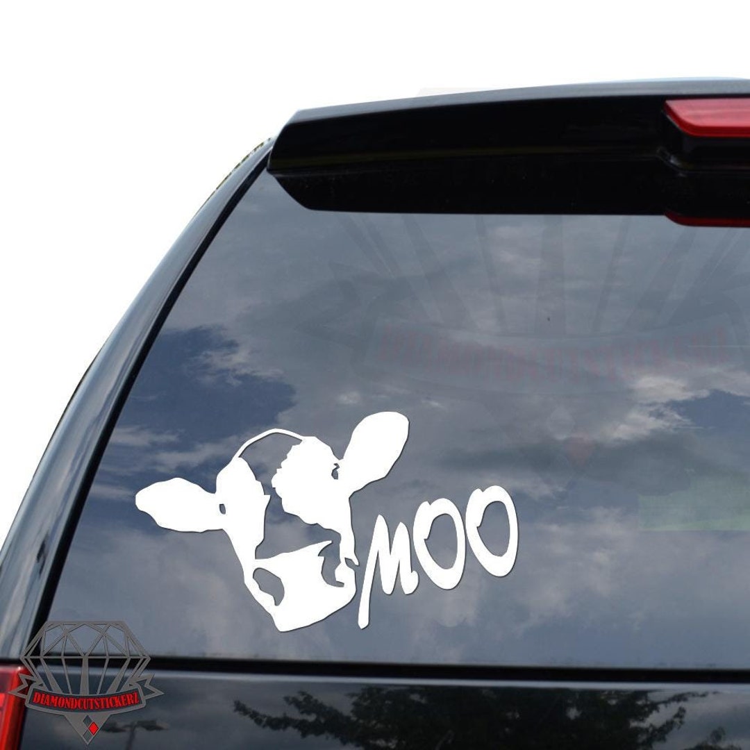 Cute Cow Says Moo Moo Farm Ranch Sticker Decal for Car Truck Motorcycle ...