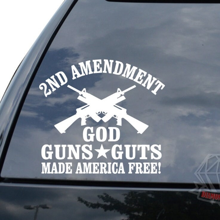 God Guns Guts 2nd Amendment AR-15 Rifle Sticker Decal for Car Truck ...