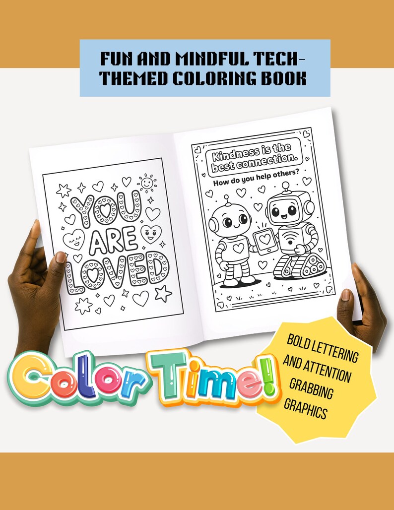Kindness Code Robot Coloring Pages | Digital Citizenship Activity Book ...