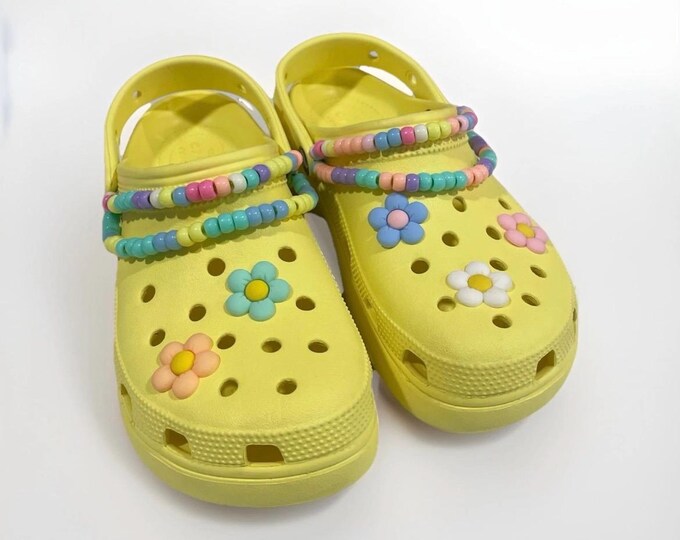 Beaded Classic Platform Crocs, Banana Yellow, Women’s Size 9 - Etsy