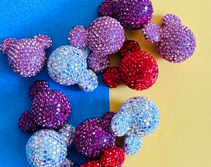 Mickey Mouse Rhinestone Beads 20mm PERFECT for DIY - Etsy
