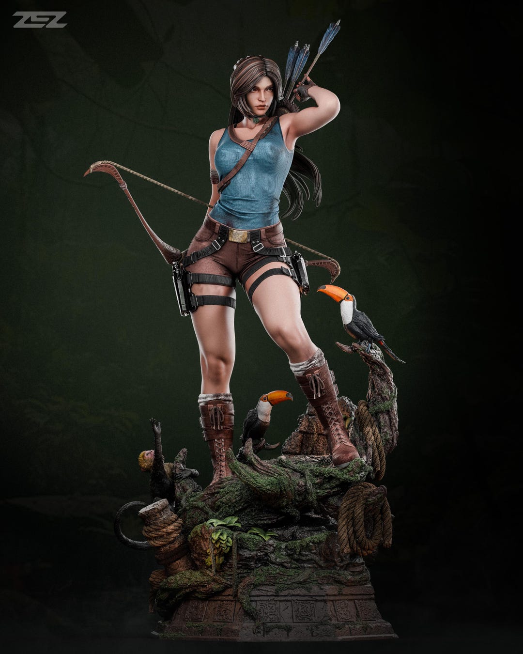 Lara Croft Figurine and Bust for Gamers and Tomb Raider Fans and ...