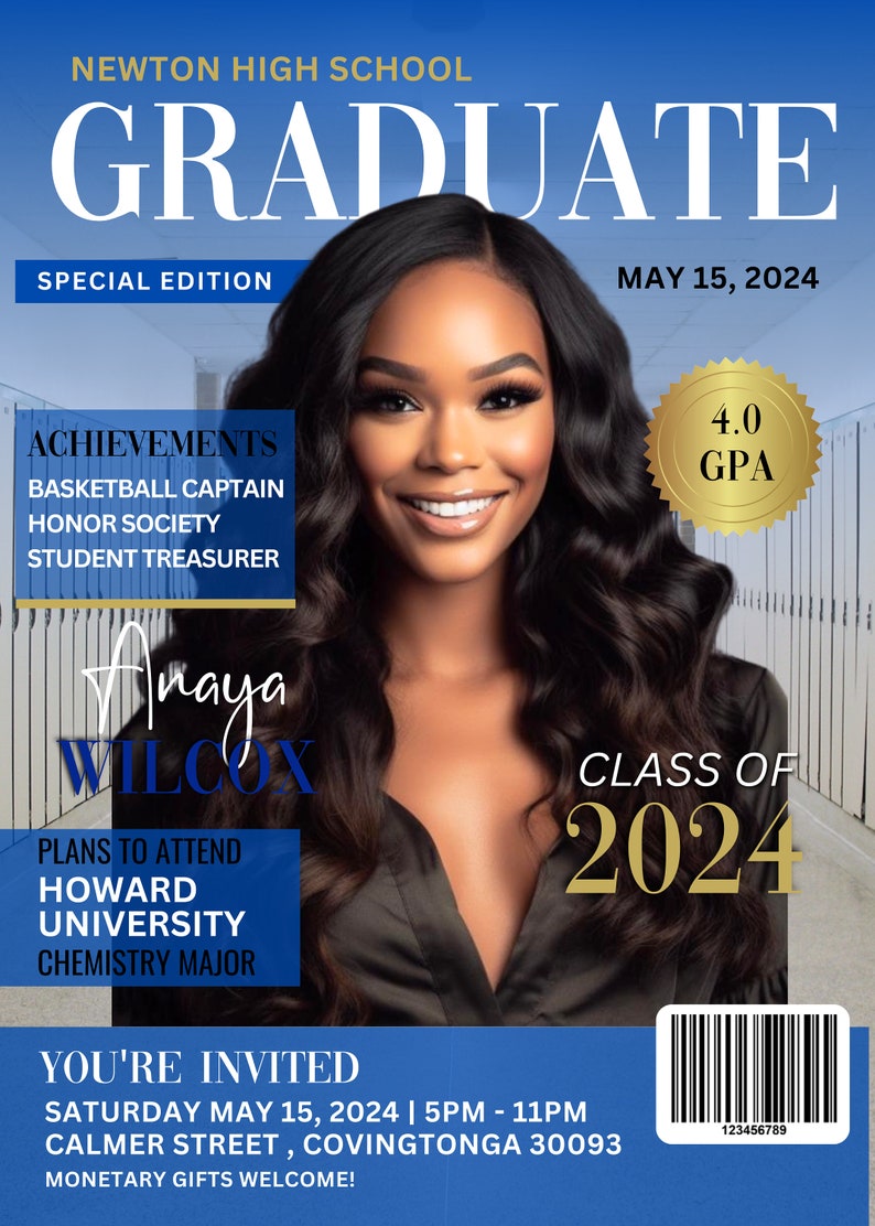 Graduation Magazine Cover - Etsy
