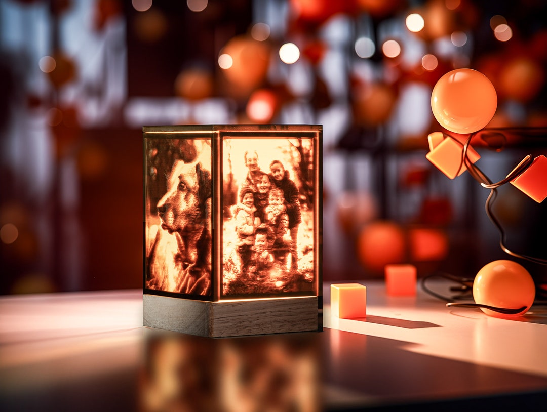 Lithophane Cuboid Box Lamp | up to 5 Photos | Custom | Personalized ...