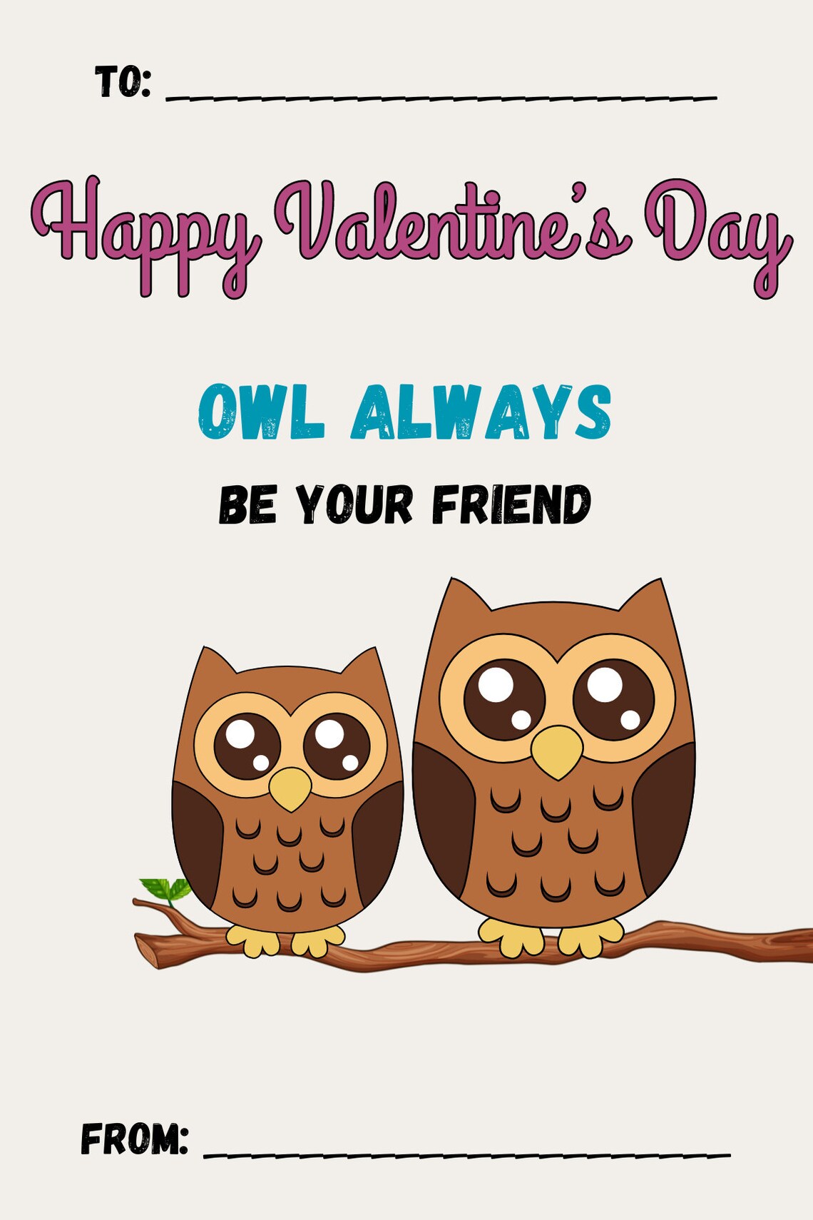 Valentine's Card for Friends Valentine's Day Canva Template - Etsy