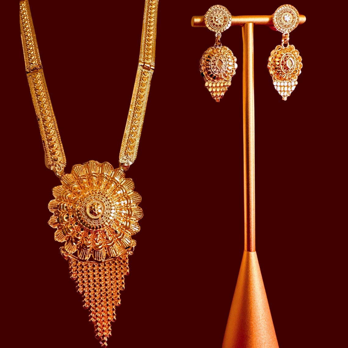 Indian Jewelry Desi Gold Necklace Chain Antique Festive Wedding Desi ...