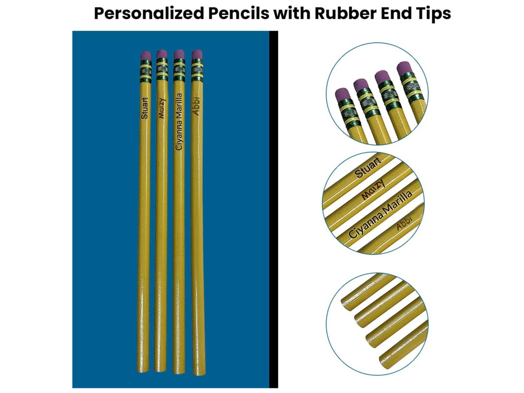 Custom Engraved Yellow Pencils for School - Personalized Pencils With ...
