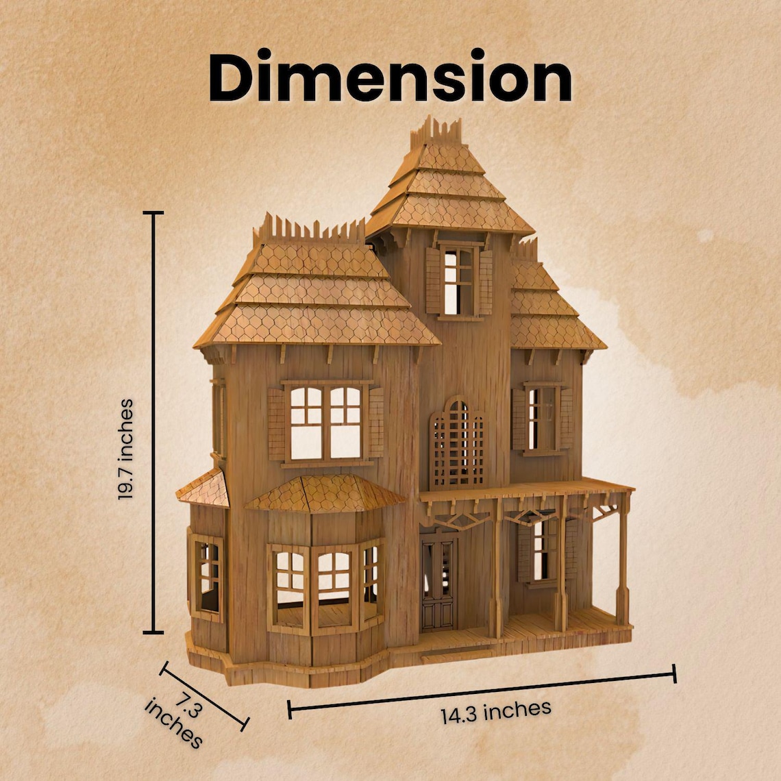 Hattie Mcdaniel Dollhouse - Little Princess - 3D Wooden Puzzle Kit ...