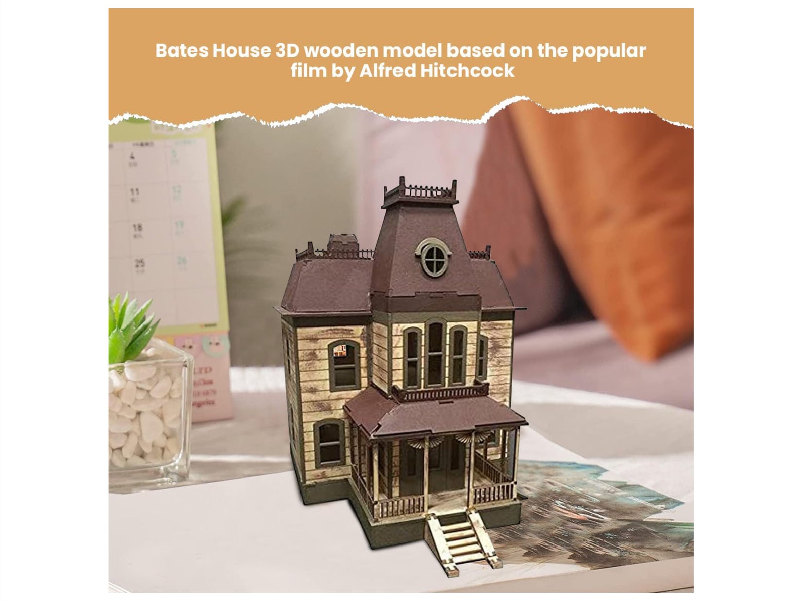 3D Wooden Puzzle Miniature Bates House Kit - DIY Tiny House Kit From ...
