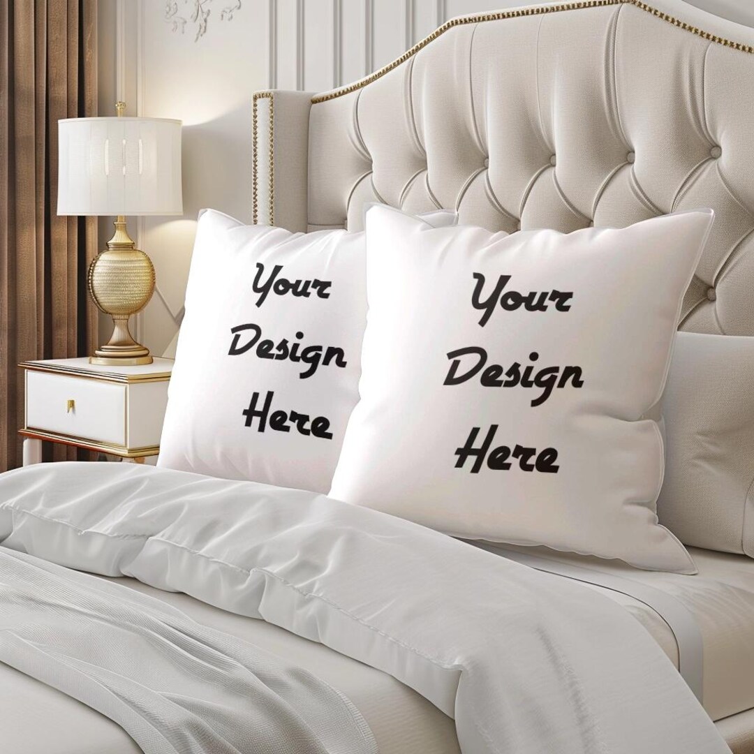Throw Pillows Set of 2 Mockup Smart Object Couch Pillow Multiples ...