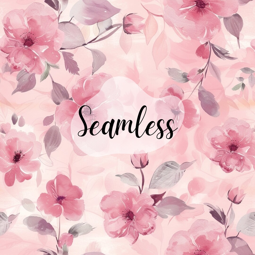 Pink Flower Seamless Pattern Commercial Use Floral Repeating File ...