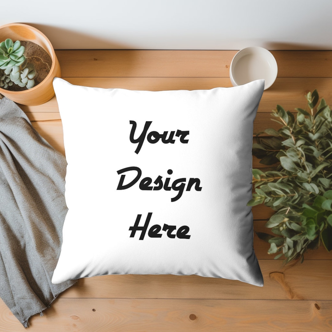 Throw Pillow on Floor Smart Object Mockup PSD Blanket Couch Cushion ...