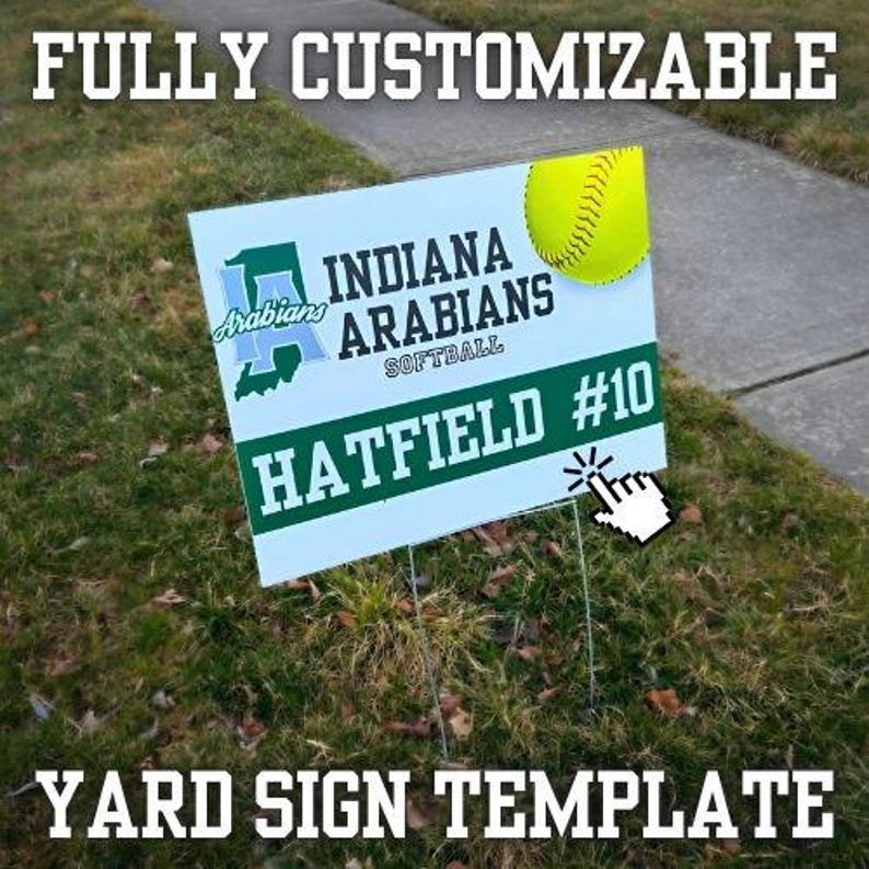 Customizable Canva Softball Yard Sign Template - Minimalistic & Simple ...