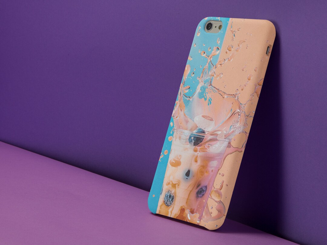 Colorful Boba Tea Phone Case Artistic Tapioca Beverage Design Durable ...