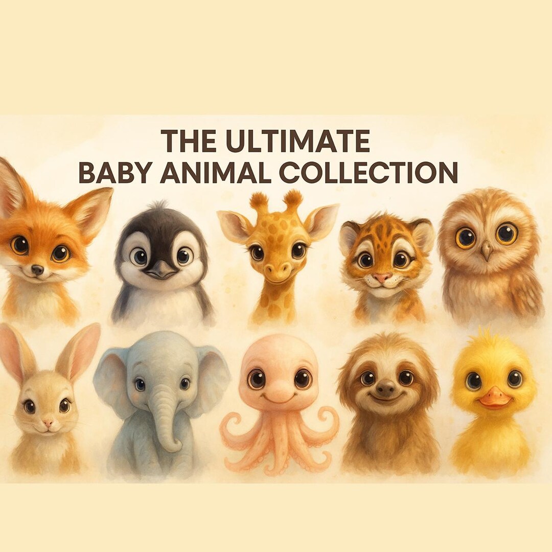 Watercolor Baby Animal Prints | Nursery Art Collection (digital ...