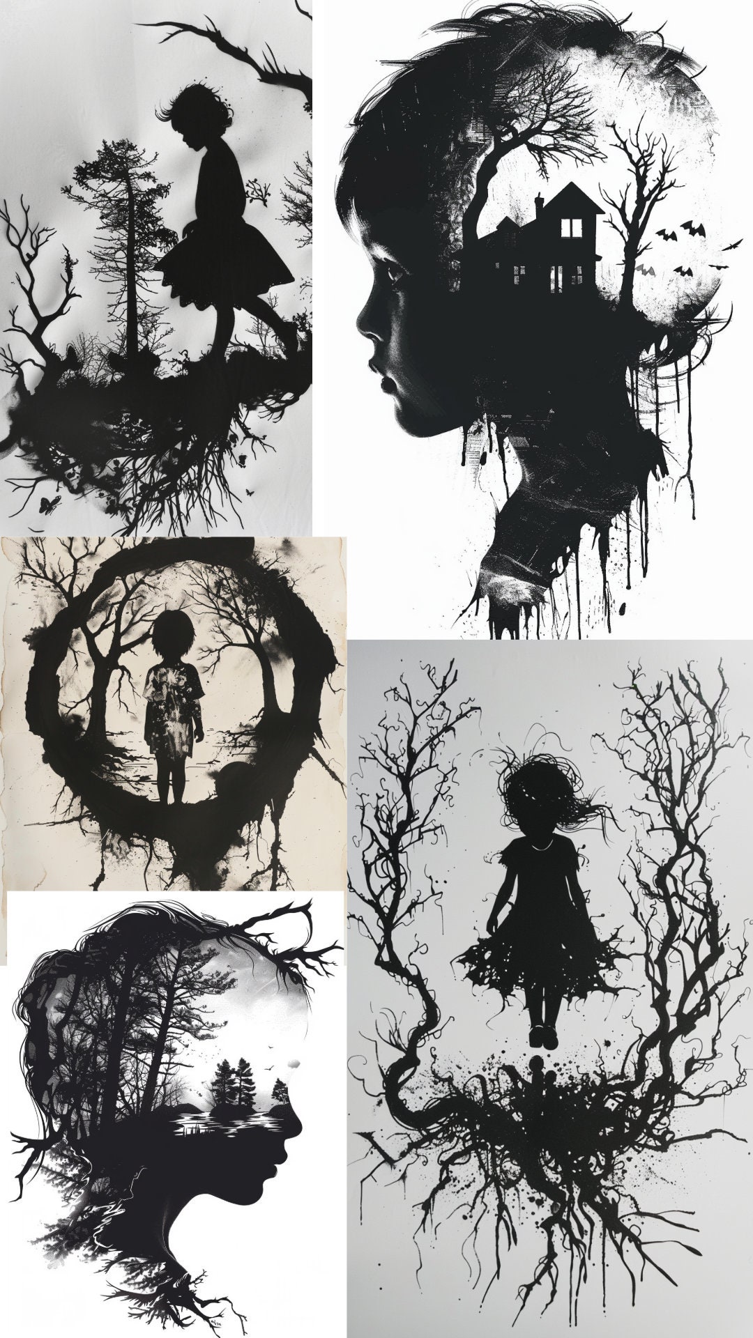Trauma-inspired Black & White Art Prints – High Resolution 300 DPI ...
