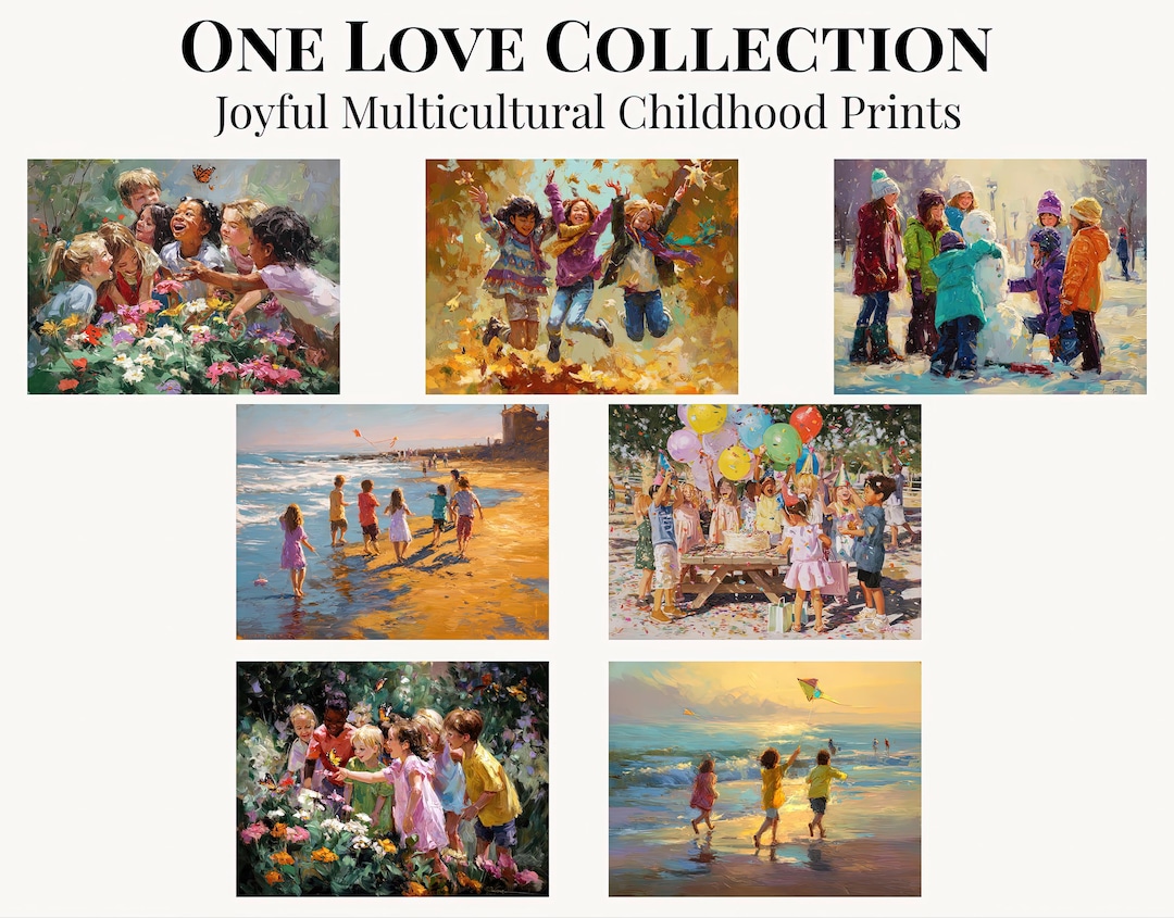 One Love - 6 Print Choices | Multicultural Kids Wall Art | Childhood ...