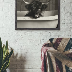 Highland Cow Print, 5 Piece Art Set, Vintage Wall Art, Rustic Farmhouse Decor, Housewarming Gift ...