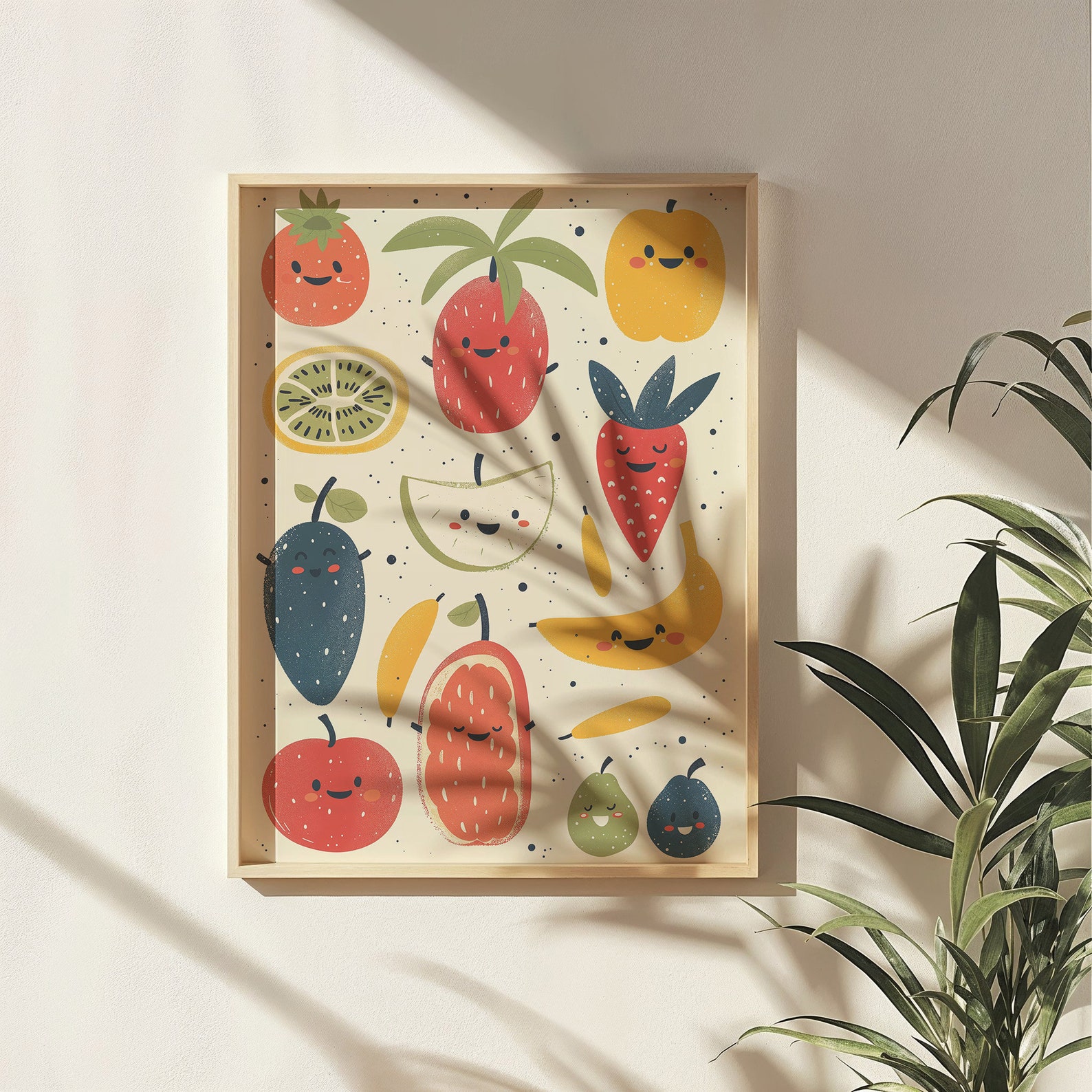 Fruit Characters Nursery Wall Art Kids Playroom Decor Posters Printable ...