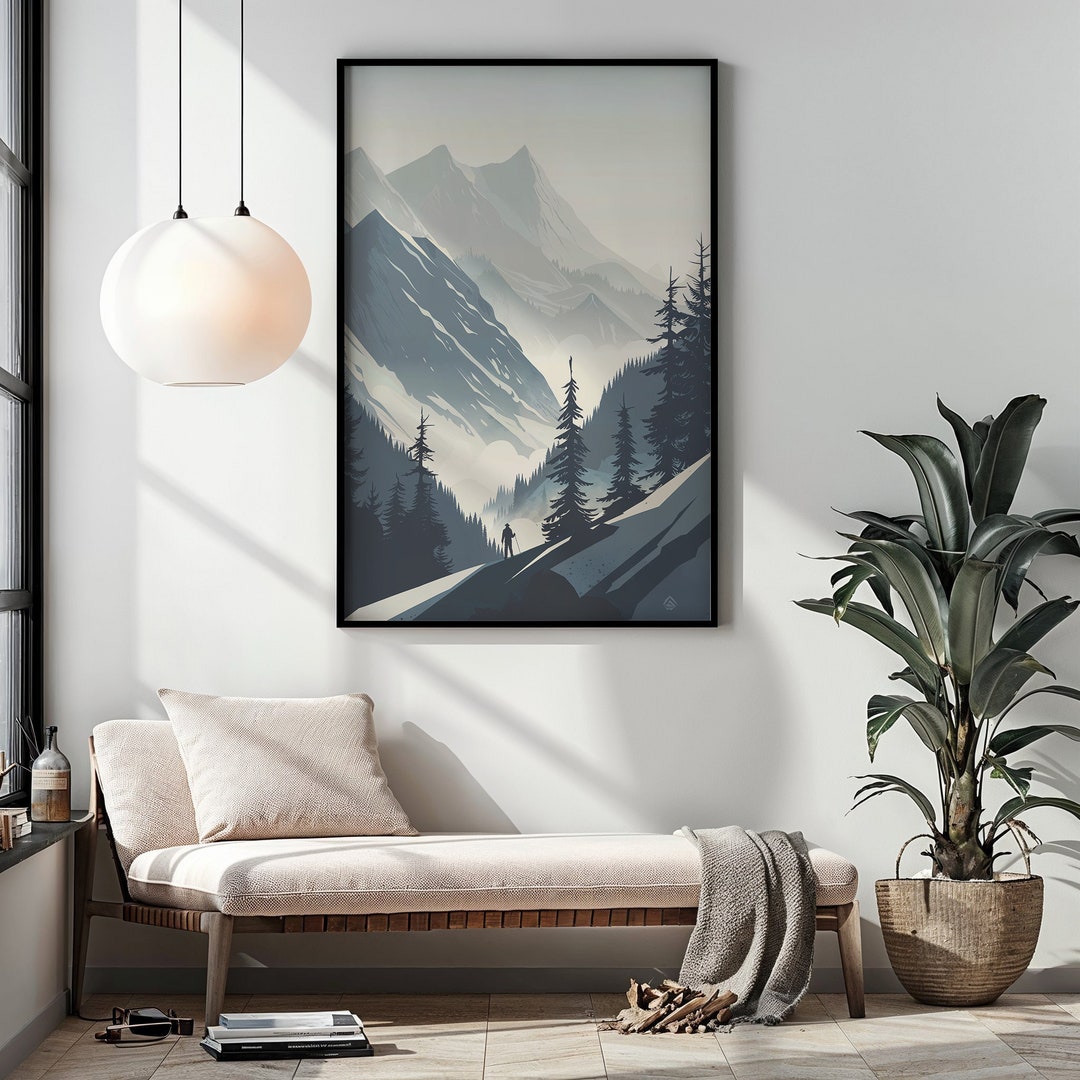 Mountain Landscape Nursery Wall Art, Kids Room Adventure Print, Nature ...