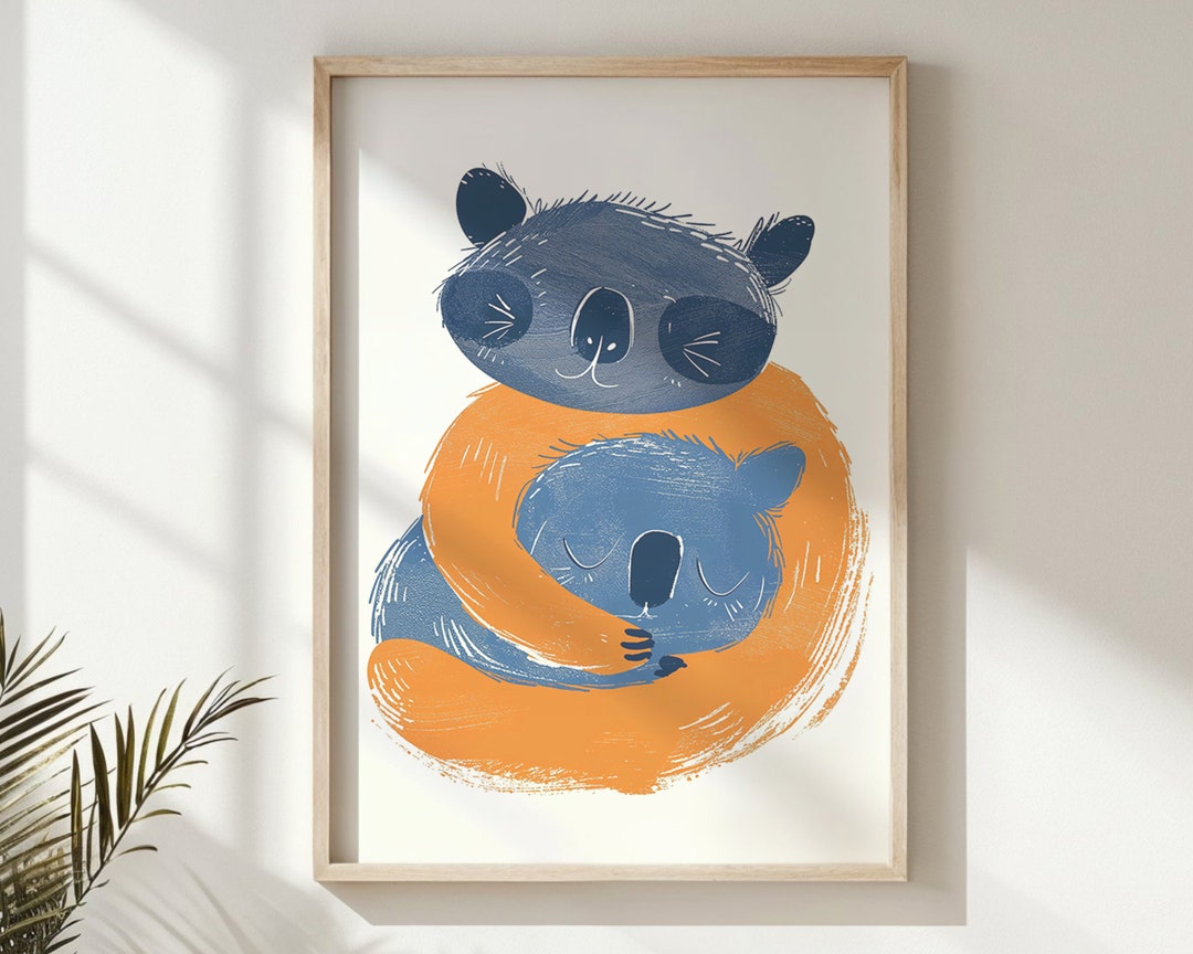 Koala Bear Hug Print, Nursery Wall Art, Kids Room Decor, Australian ...
