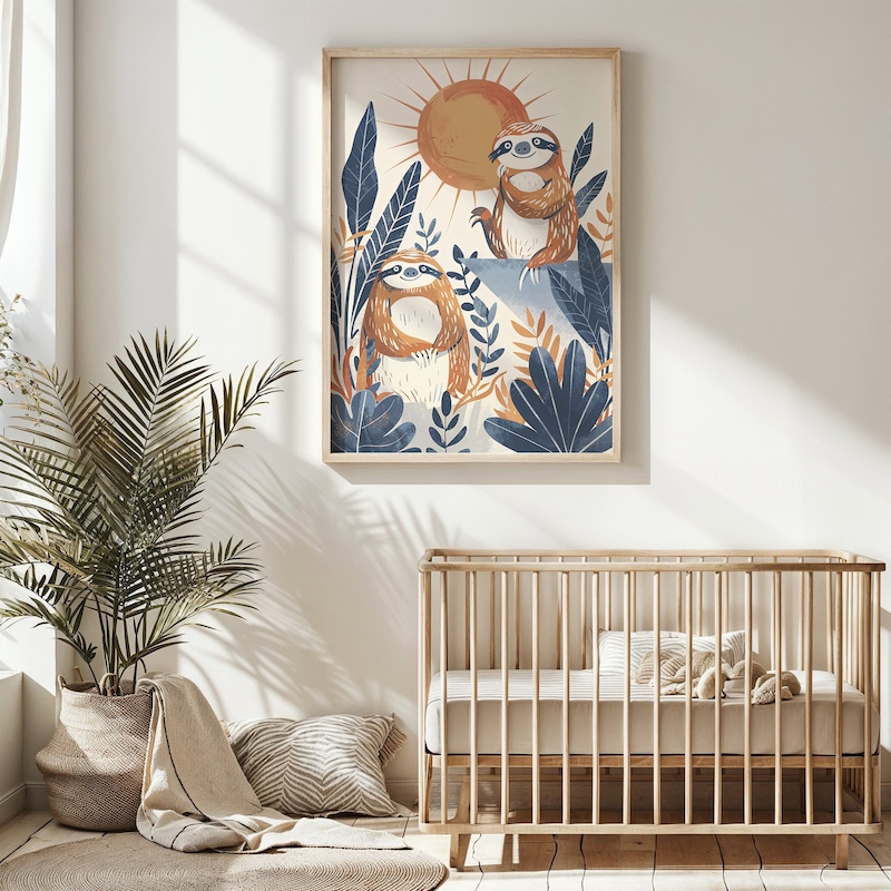 Sloth Nursery Art - Etsy