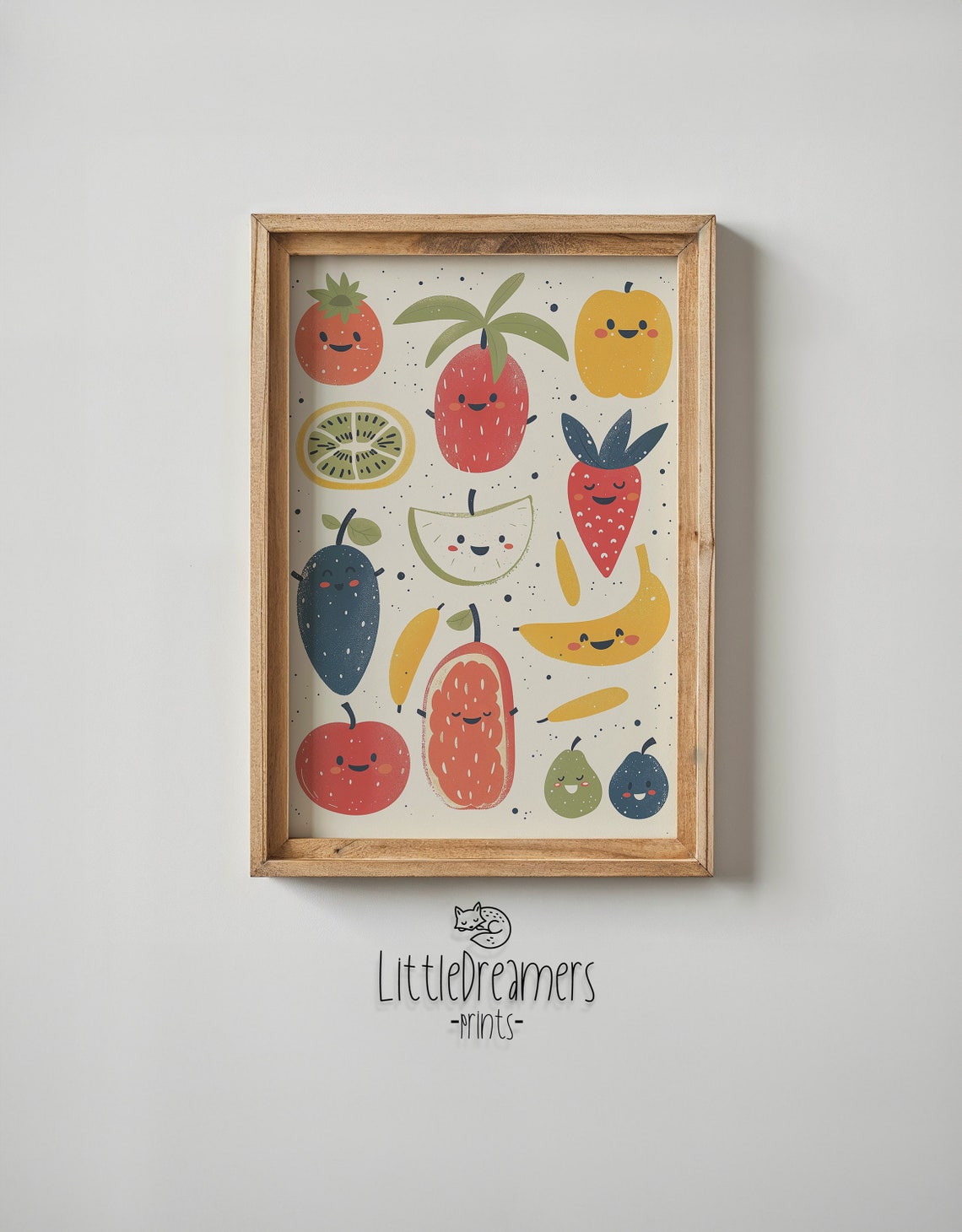 Fruit Characters Nursery Wall Art Kids Playroom Decor Posters Printable ...