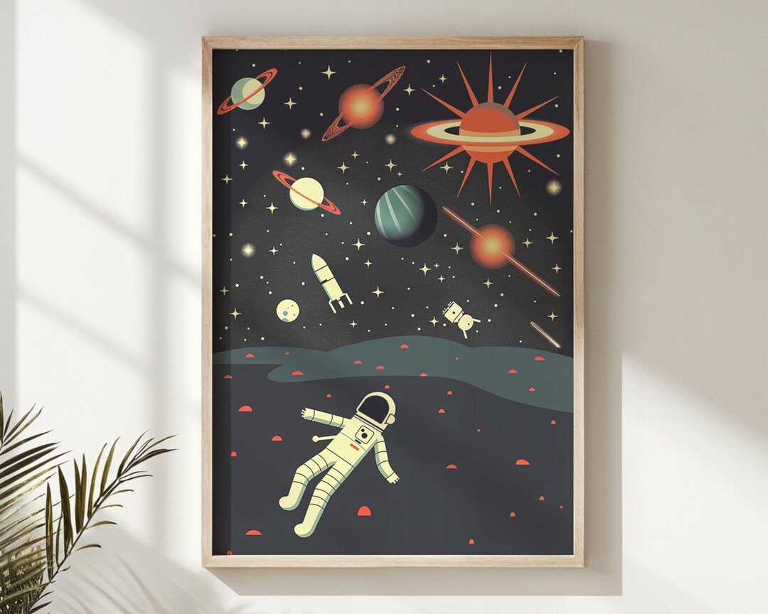 Space Adventure Nursery Wall Art, Kids Astronaut Poster, Printable ...