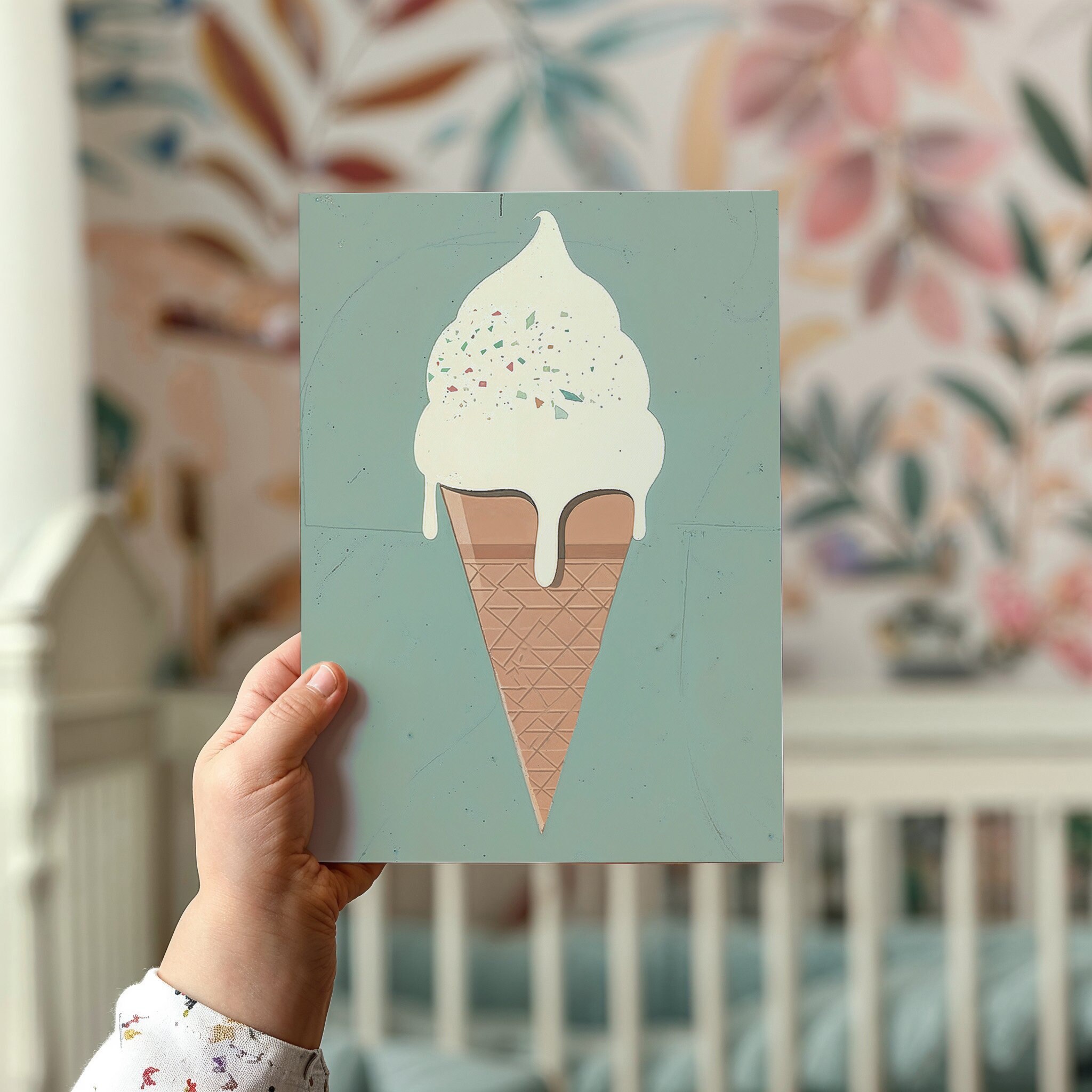 Ice Cream Cone Print Nursery Wall Art Kids Baby Food Posters Printable ...