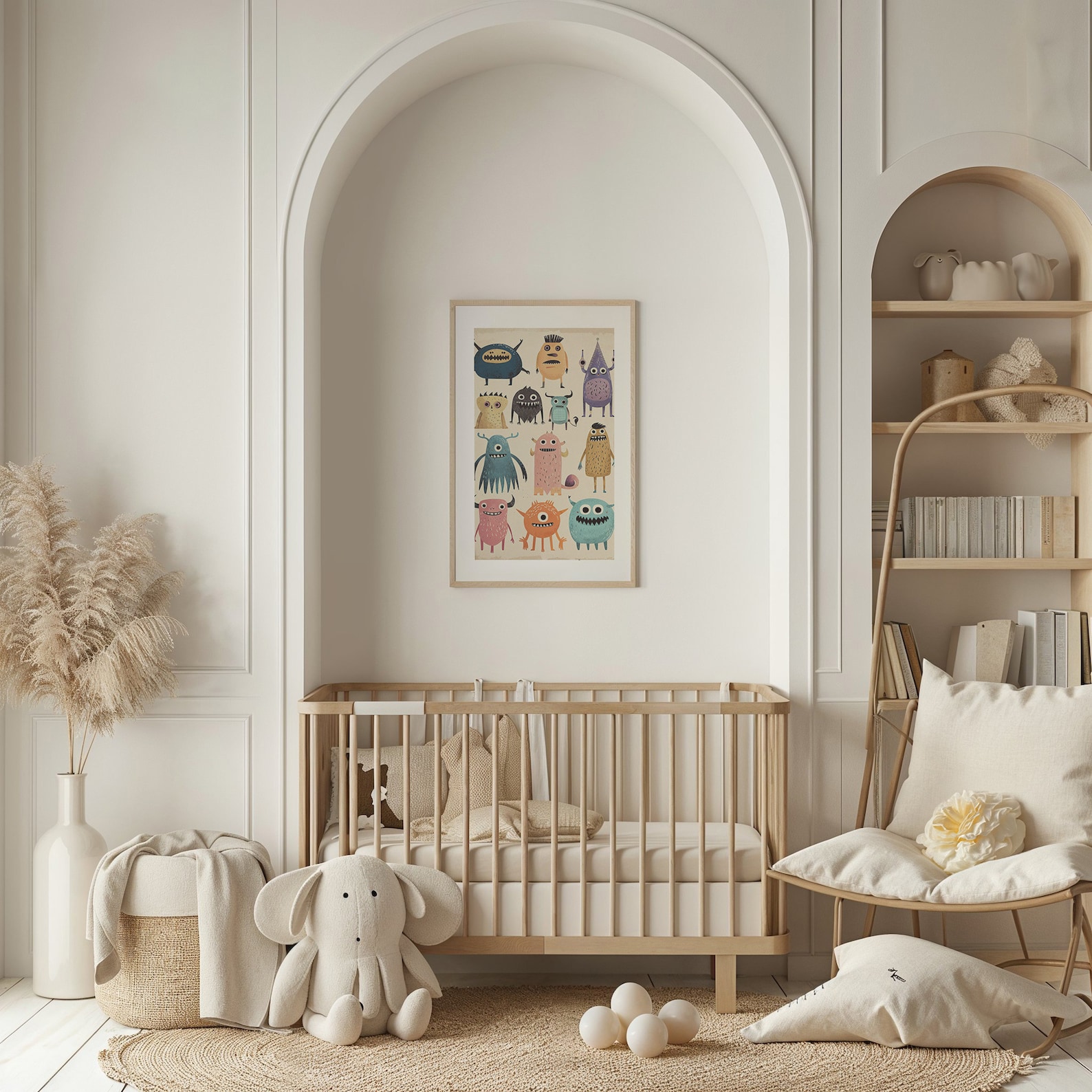 Monster Themed Nursery Wall Art Cute Creatures Kids Posters Set ...