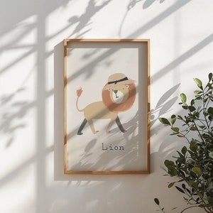 Lion Nursery Wall Art, Safari Animal Kids Poster, Printable Child Room ...
