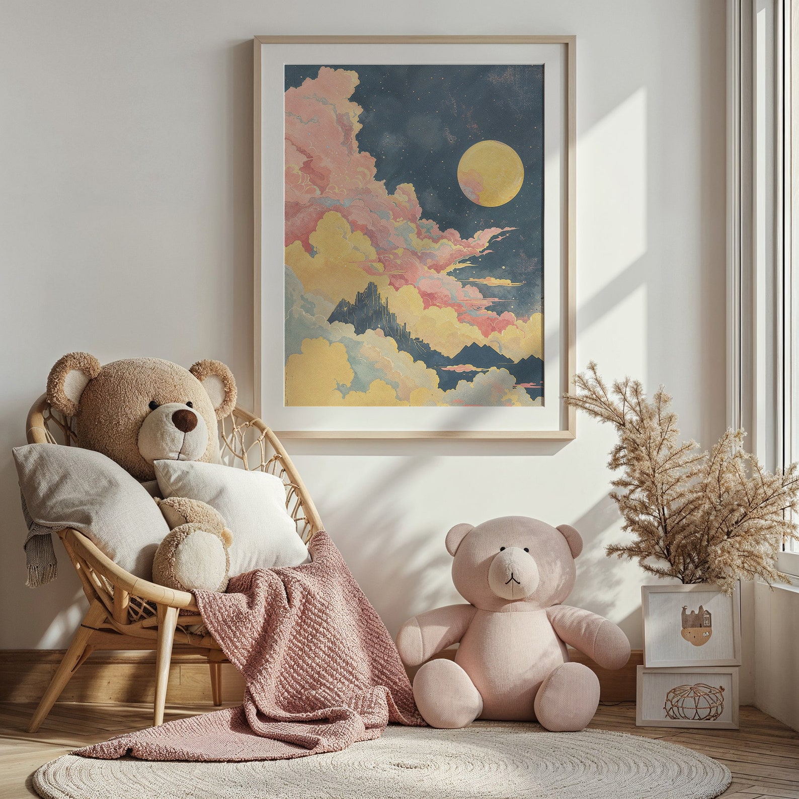 Celestial Moon Art Print, Nursery Wall Art Kids Posters Decor Gift ...