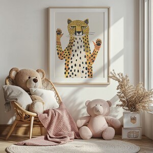 Cheetah Nursery Wall Art, Kids Safari Animal Poster, Printable Jungle ...