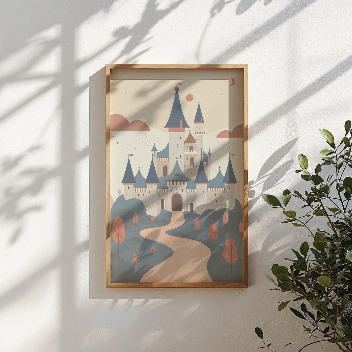 Enchanted Castle Nursery Wall Art, Kids Fairy Tale Poster, Printable ...