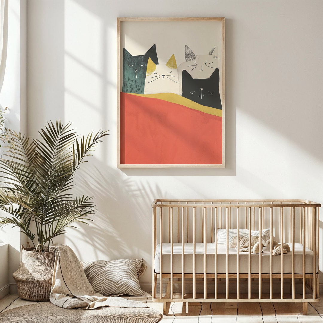 Cute Cat Print ~ Nursery Wall Art ~ Kids Room Decor Poster ~ Printable ...
